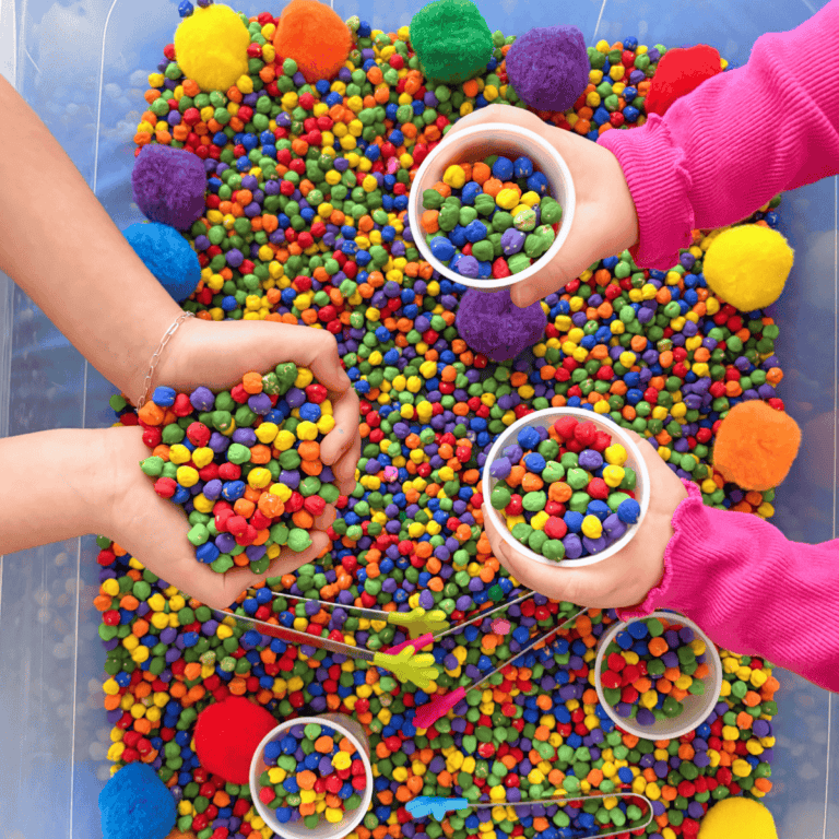 Rainbow Sensory Bin - Friends Art Lab