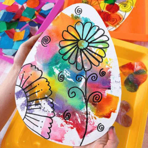 Bleeding Tissue Paper Egg Art Magic - Friends Art Lab