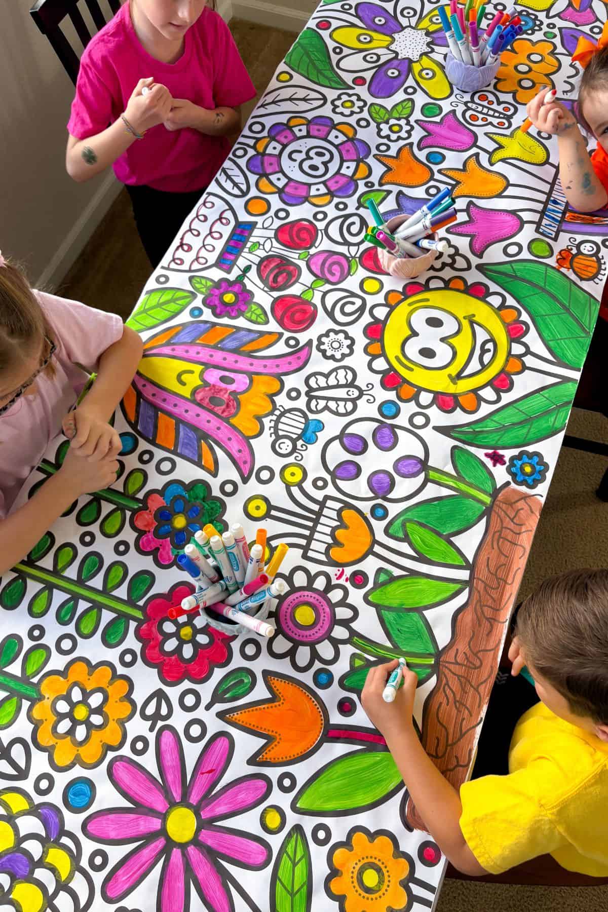 Flower Giant Coloring Poster Fun - Friends Art Lab