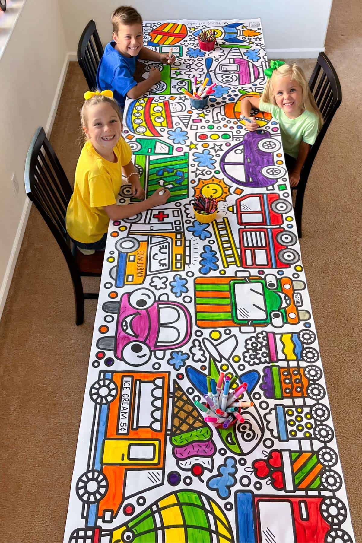 Vehicle Giant Coloring Poster - Friends Art Lab
