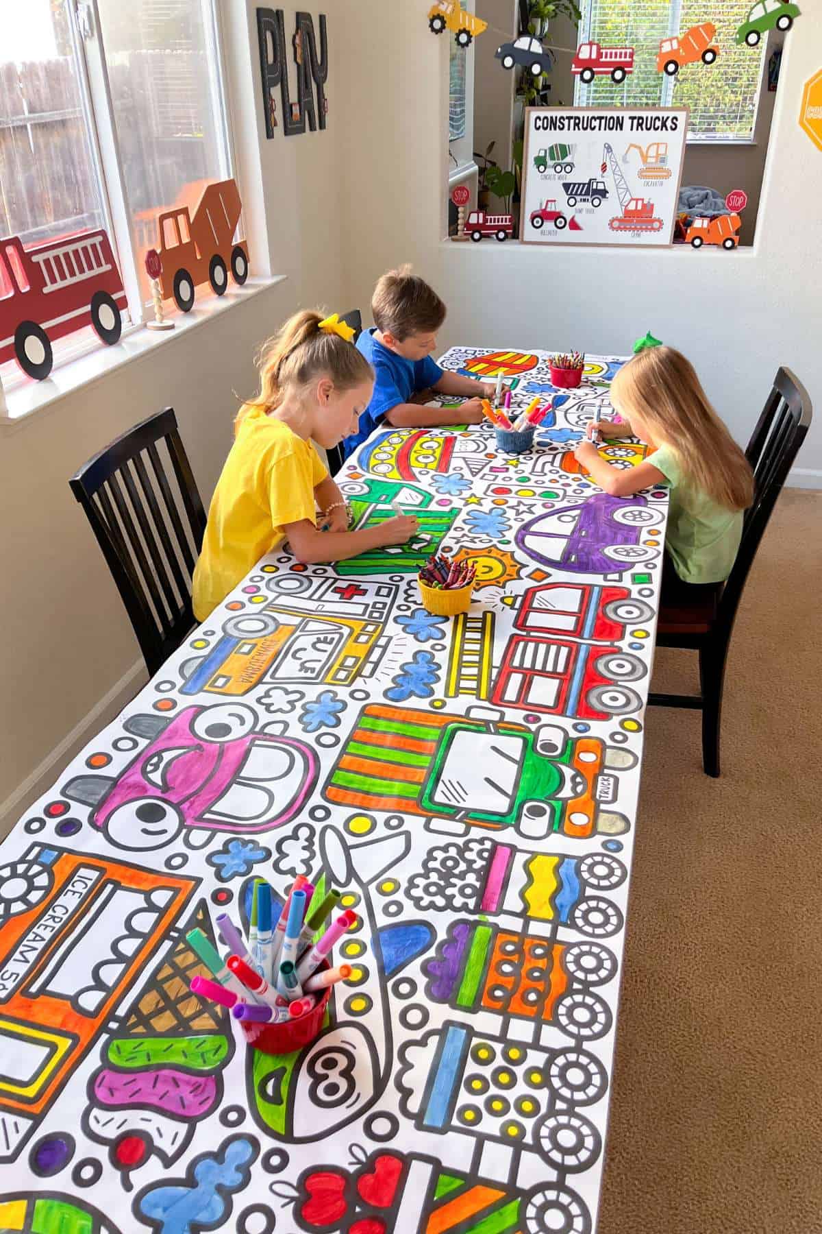 Vehicle Giant Coloring Poster - Friends Art Lab