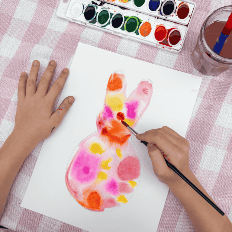 Symmetrical Easter Bunny Art Surprise - Friends Art Lab