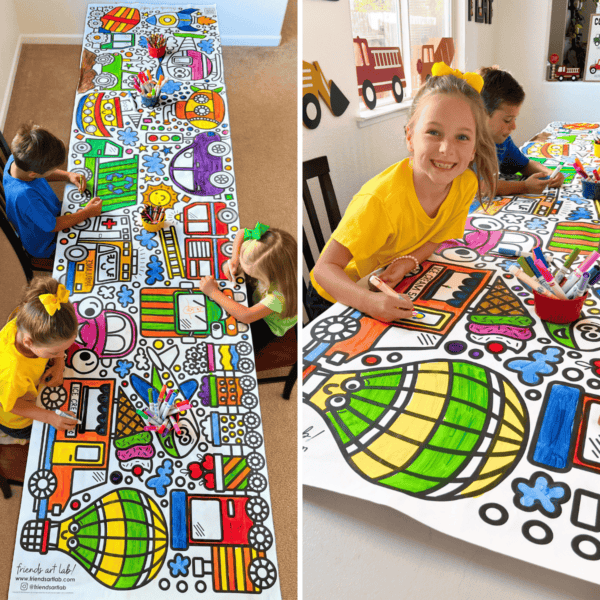 Vehicle Giant Coloring Poster - Friends Art Lab