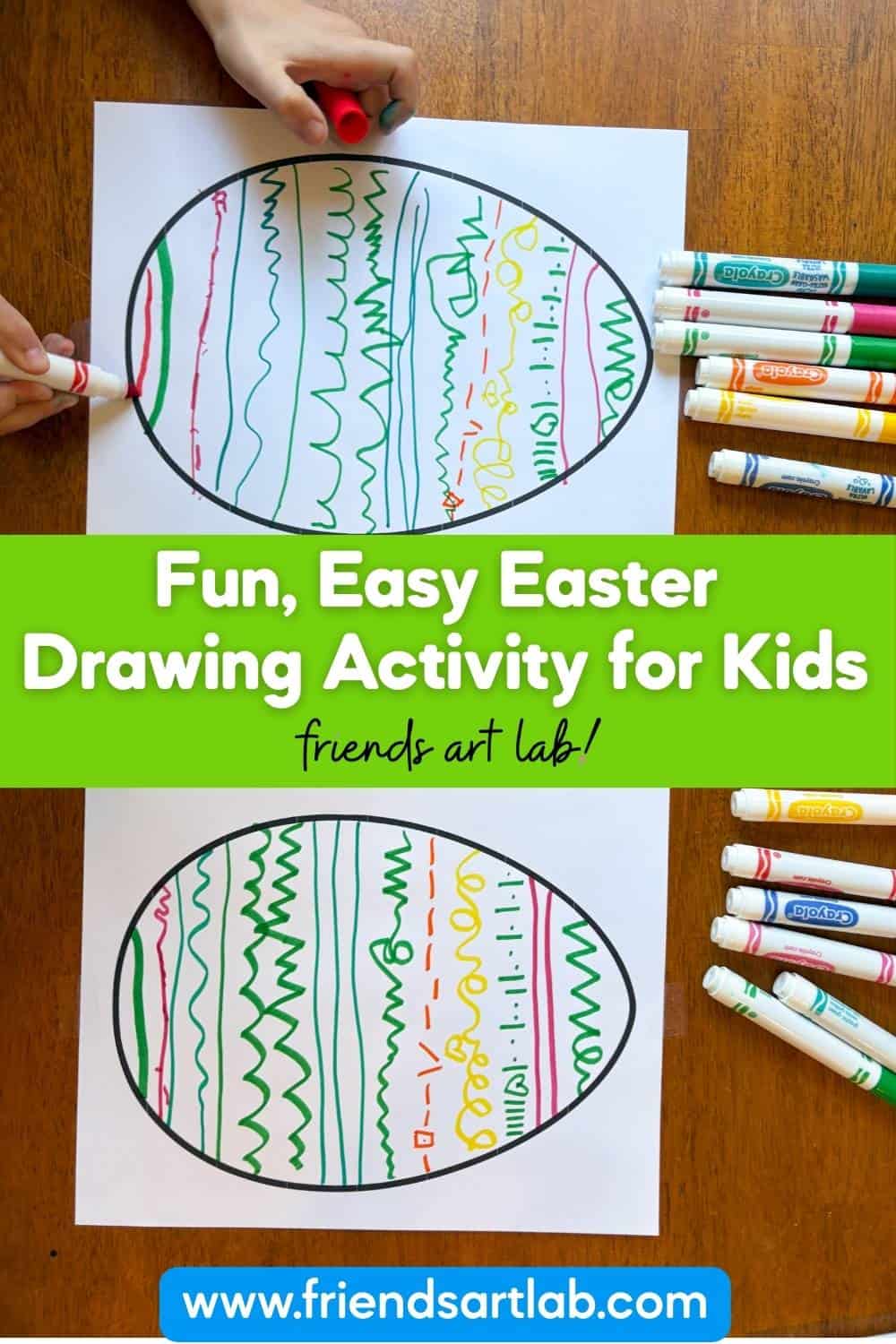 Easter Drawing Game Preschool Activity - Friends Art Lab
