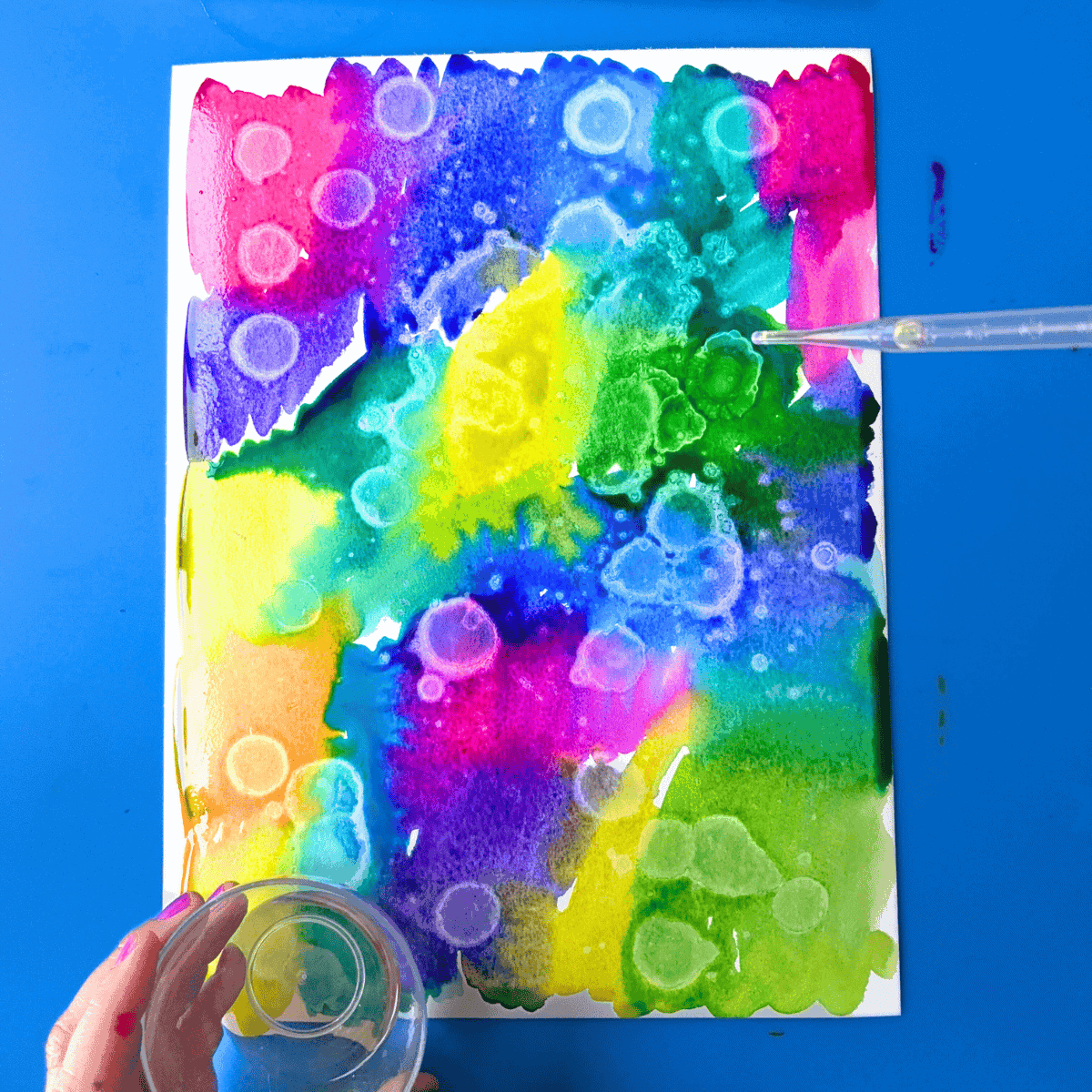Magical Rubbing Alcohol and Watercolor Effect - Friends Art Lab