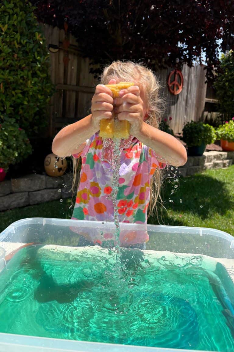 Sponge water play for kids - Friends Art Lab
