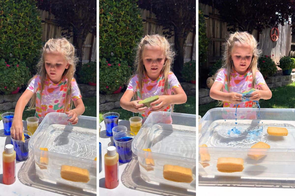 Sponge water play for kids - Friends Art Lab