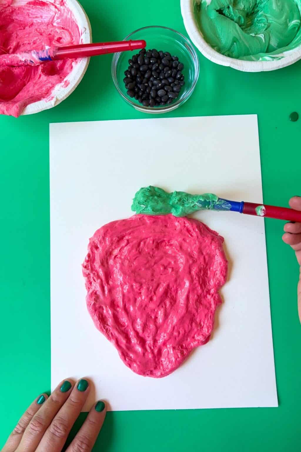 Puffy Strawberry Craft for Kids - Friends Art Lab