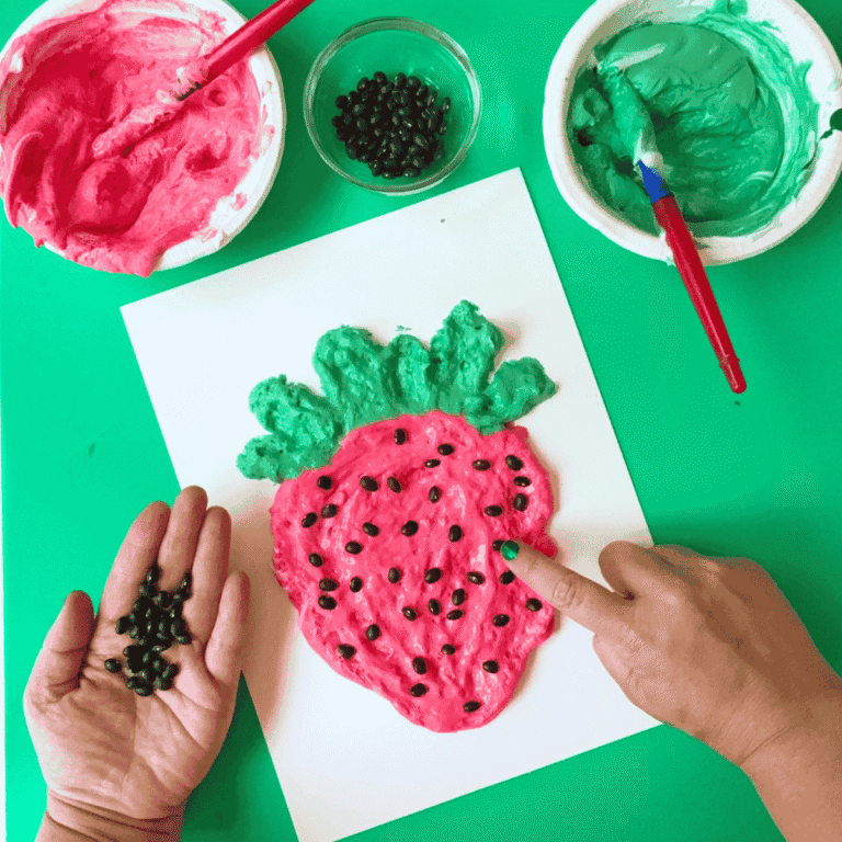 Puffy Strawberry Craft for Kids - Friends Art Lab