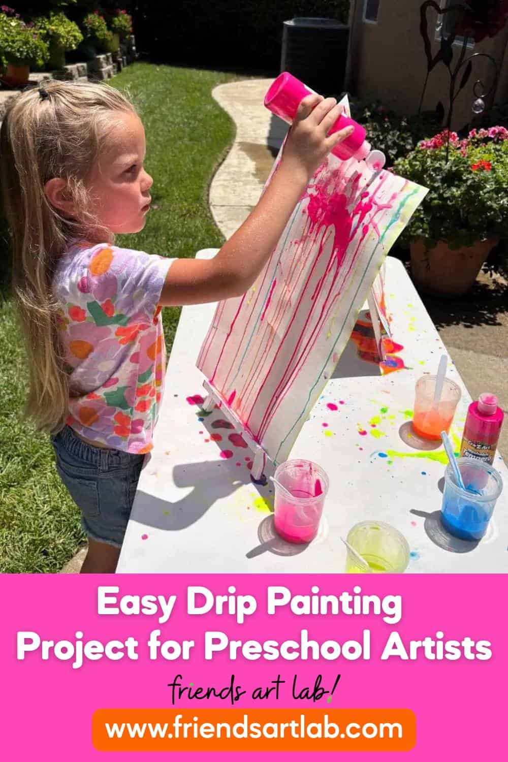 Drip Paint Painting for Kids - Friends Art Lab