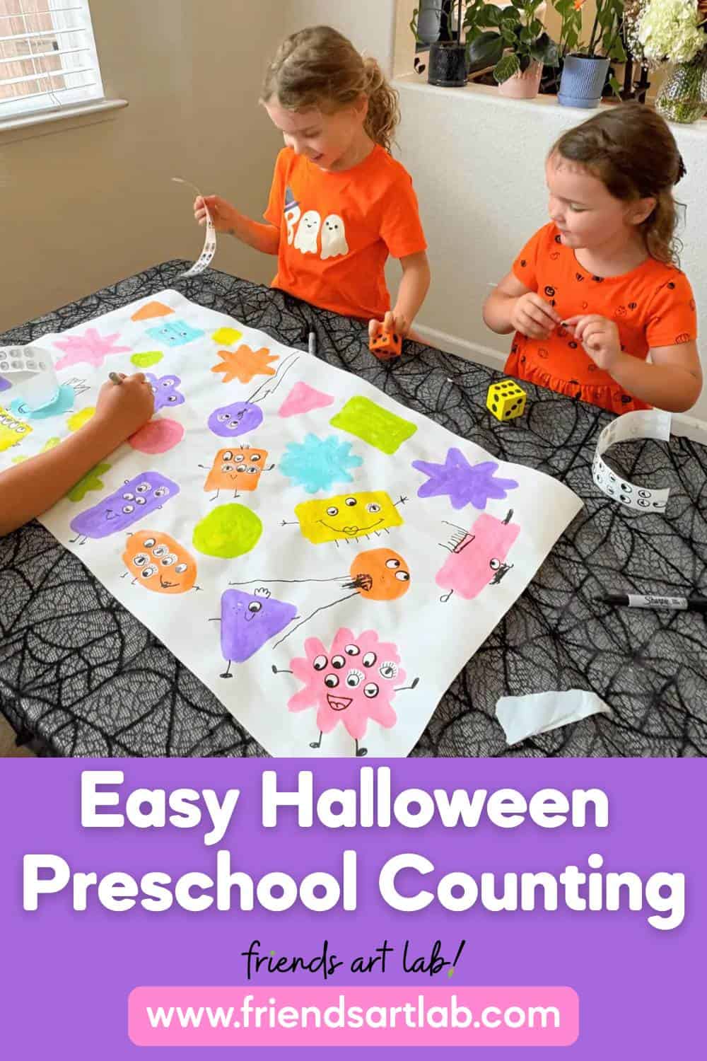 Monster Math Halloween Preschool Counting Game - Friends Art Lab
