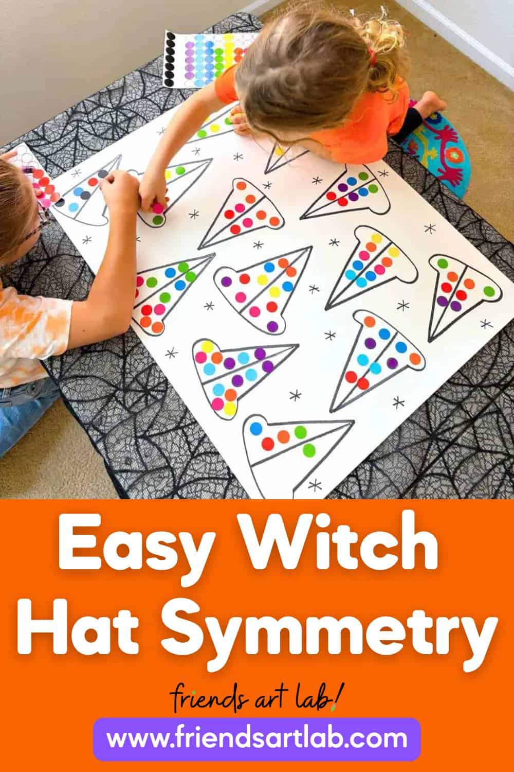 Symmetrical Witch Hat Halloween Math Game - Friends Art Lab