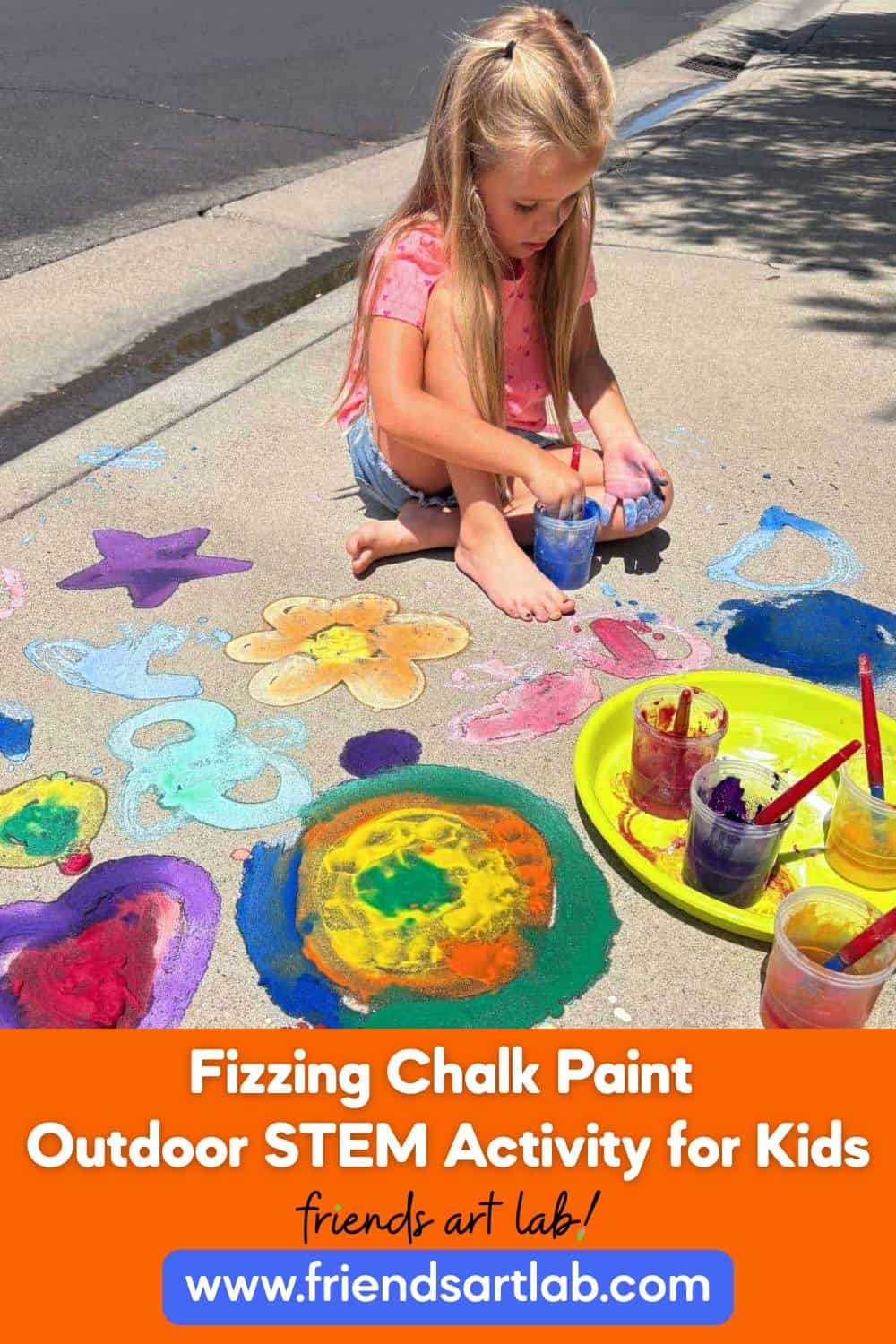 Fizzing Sidewalk Chalk Paint - Friends Art Lab