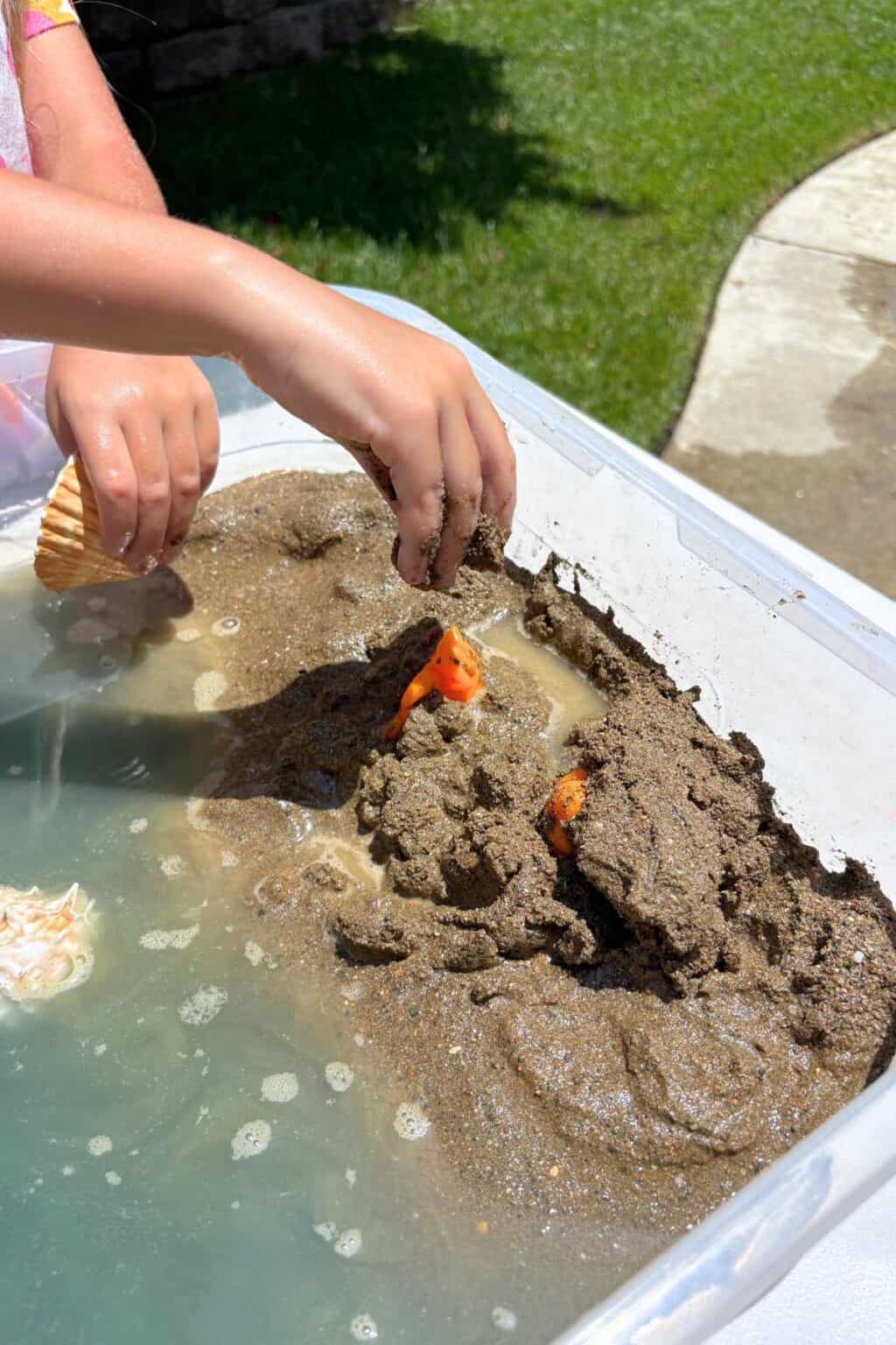 How to Make a Beach Sensory Bin for Preschoolers - Friends Art Lab