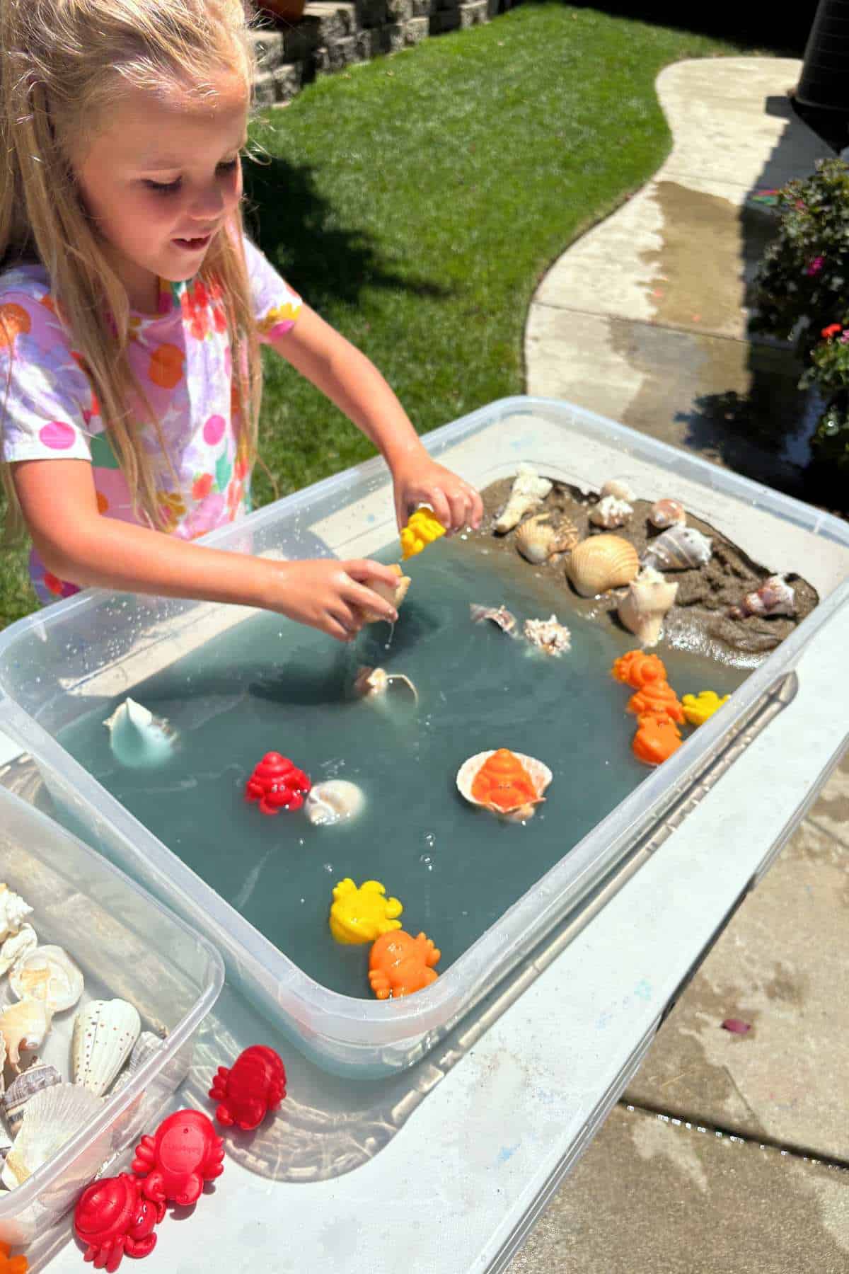 How to Make a Beach Sensory Bin for Preschoolers - Friends Art Lab
