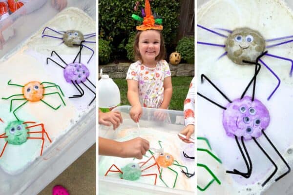 Fizzing Spiders - Easy Halloween Science for Preschoolers - Friends Art Lab