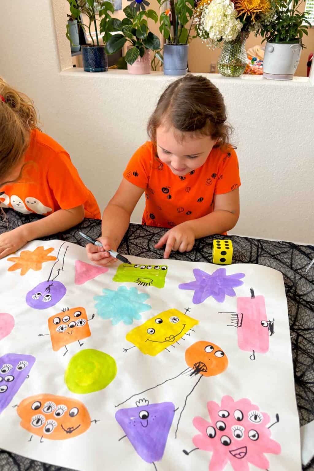 Monster Math Halloween Preschool Counting Game - Friends Art Lab