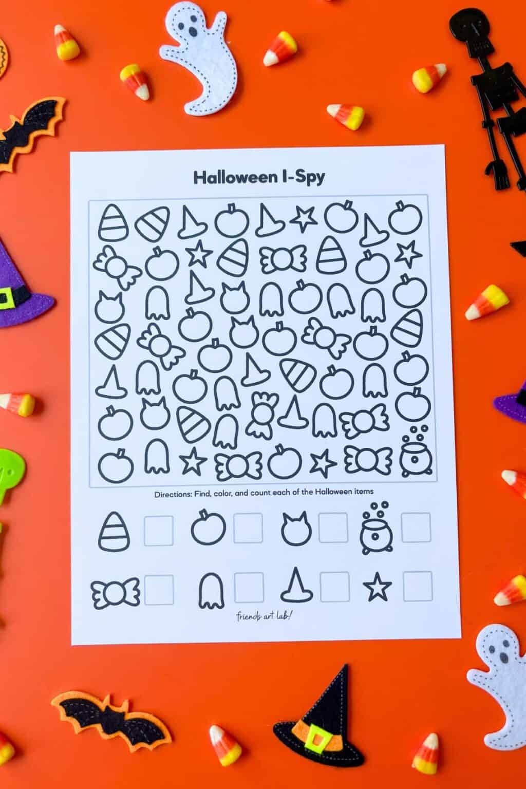 I-Spy Halloween Activity Free Printable - Friends Art Lab
