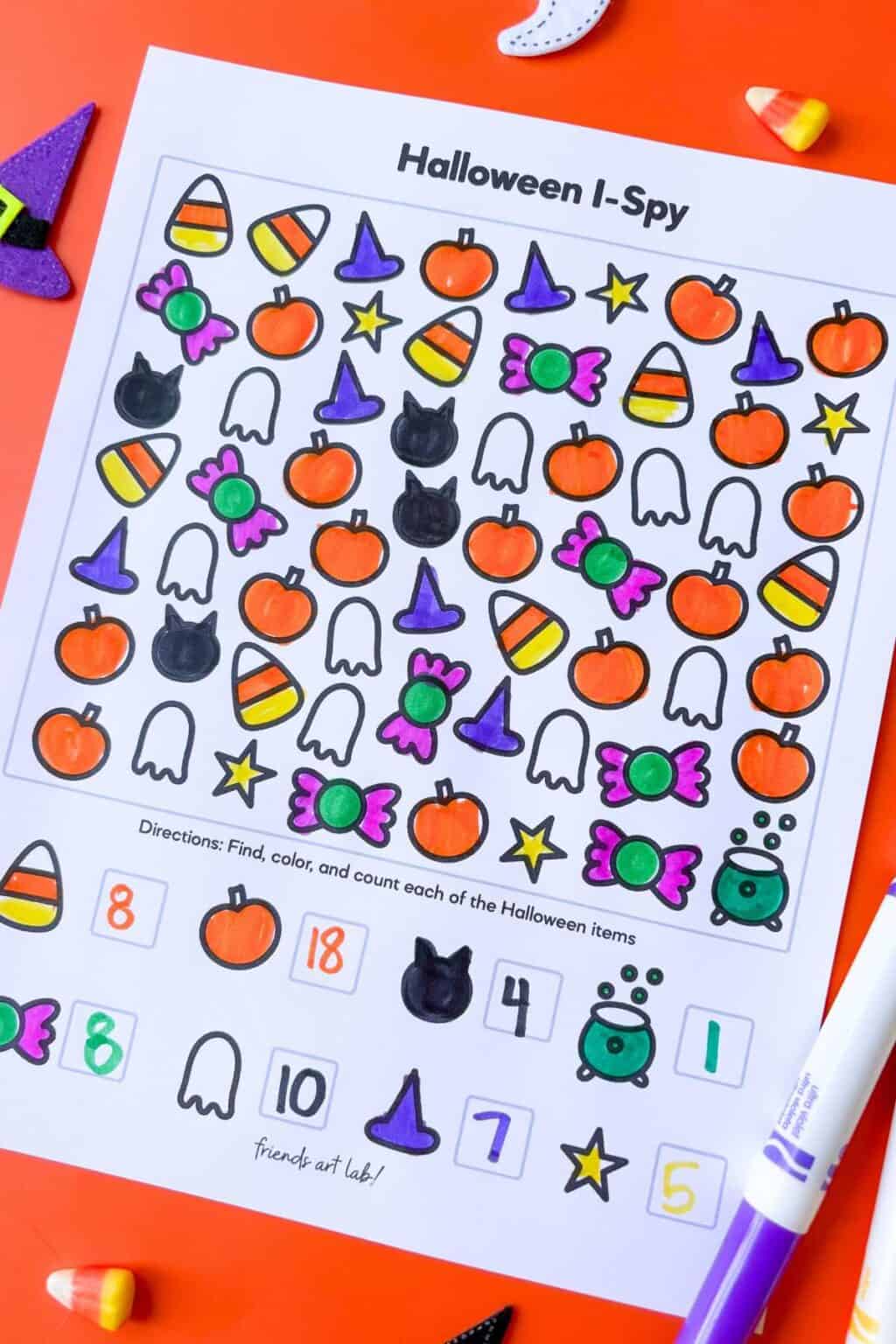 I-Spy Halloween Activity Free Printable - Friends Art Lab