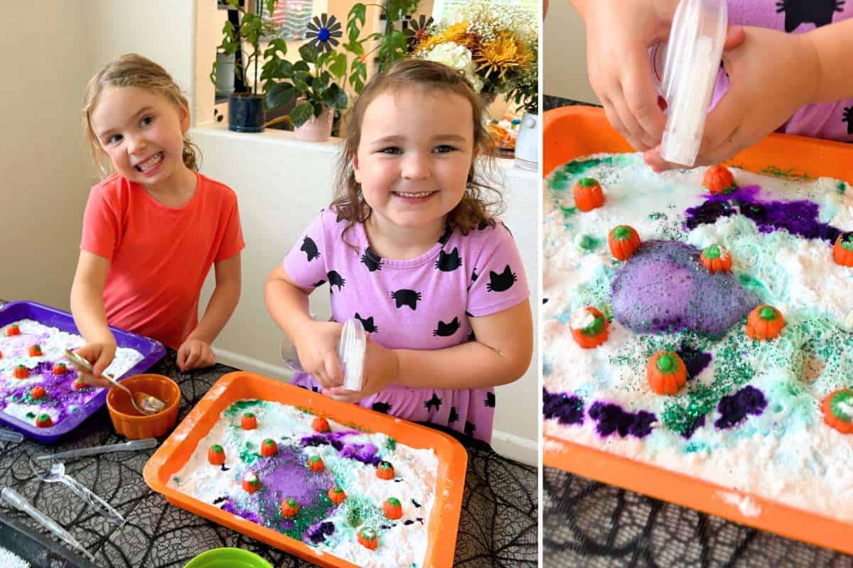 Pumpkin Patch Baking Soda and Vinegar Experiment - Friends Art Lab