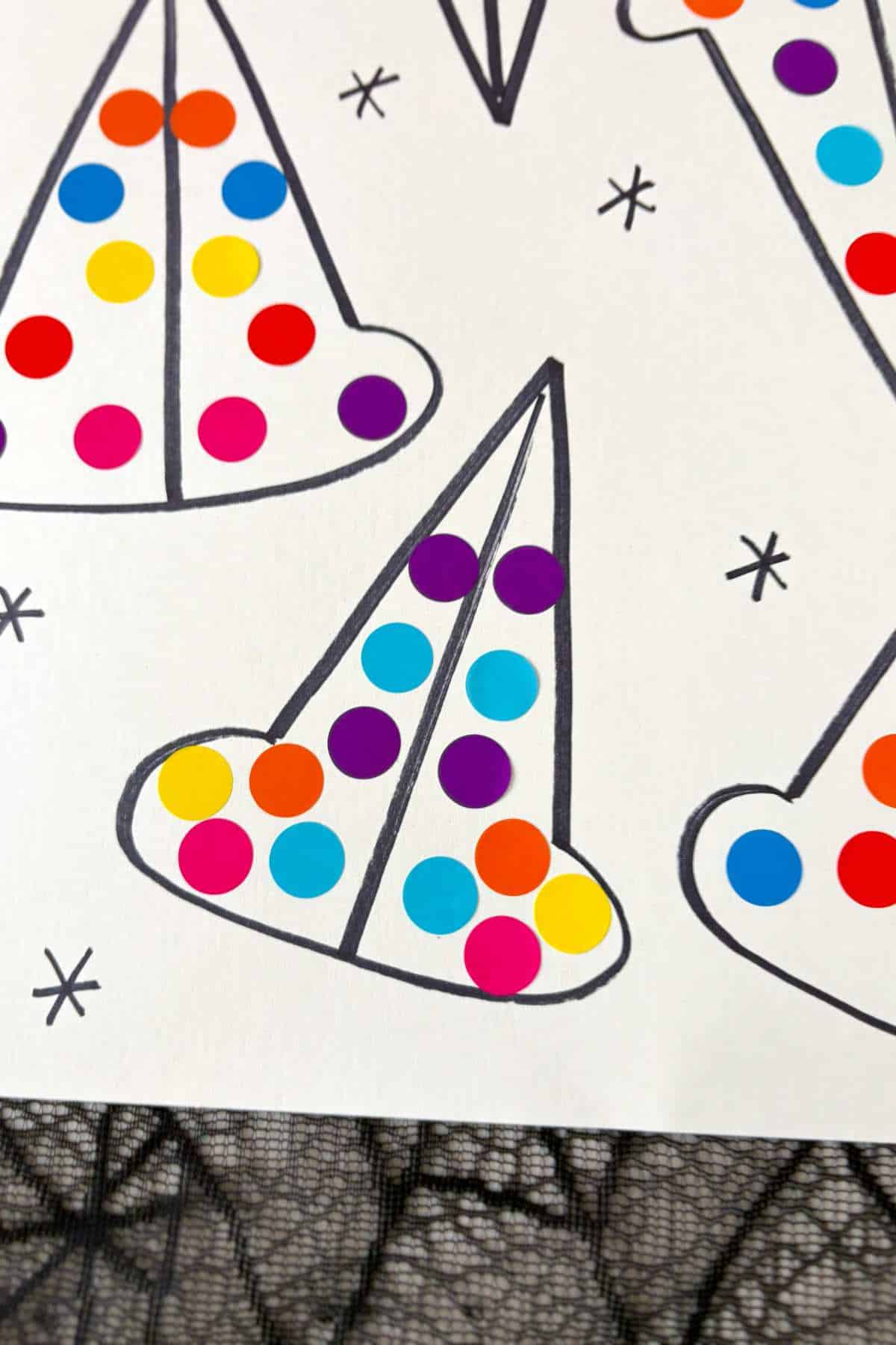 Symmetrical Witch Hat Halloween Math Game - Friends Art Lab
