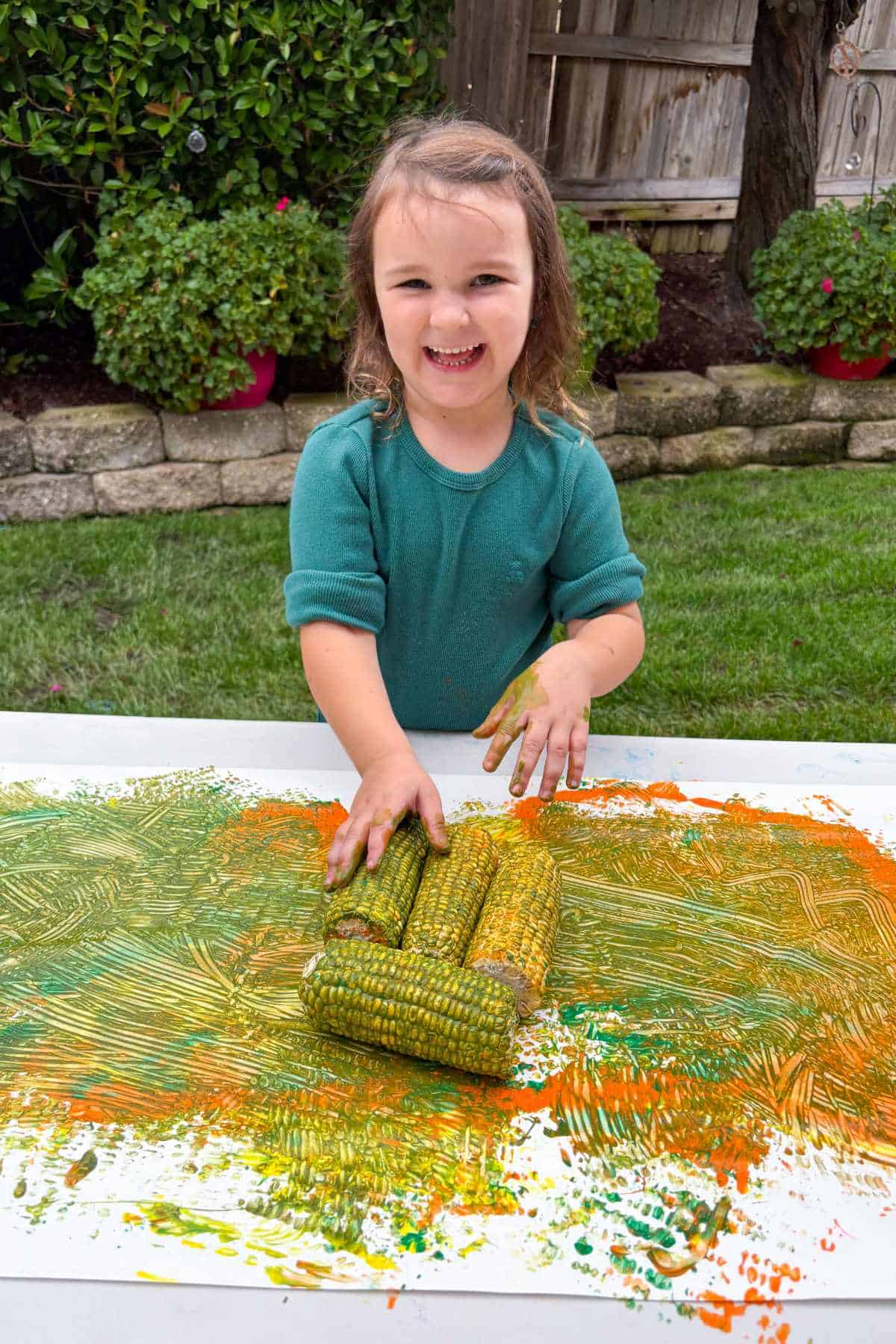 Corn Painting Fall Art Project for Kids - Friends Art Lab