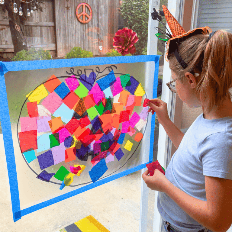 Tissue Paper Pumpkin Suncatcher - Friends Art Lab