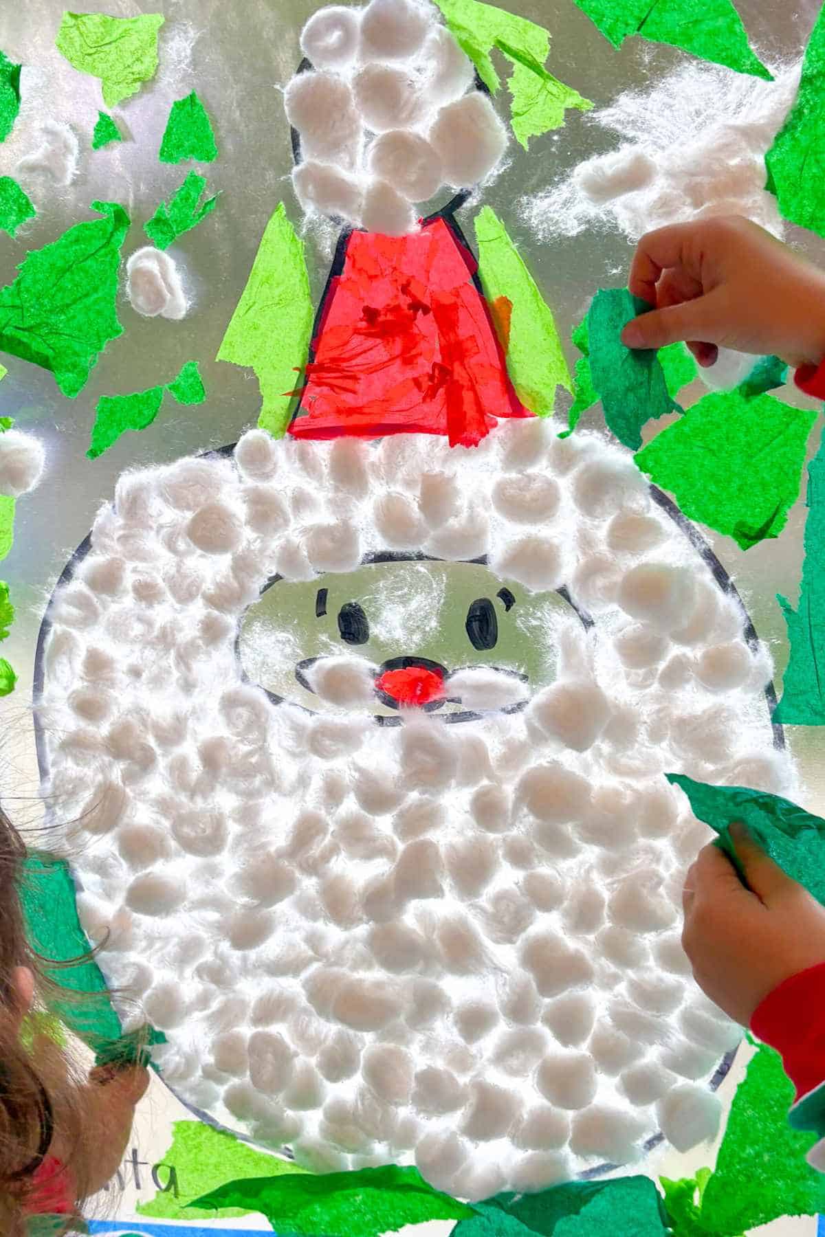 Easy Santa Craft for Kids with Contact Paper - Friends Art Lab