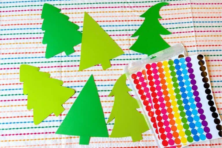 Sticker Christmas Tree Craft for Kids - Friends Art Lab