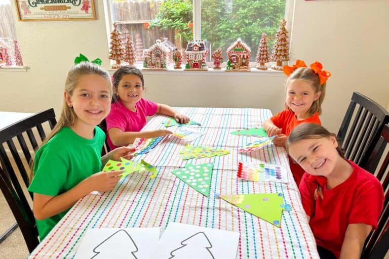 Sticker Christmas Tree Craft for Kids - Friends Art Lab