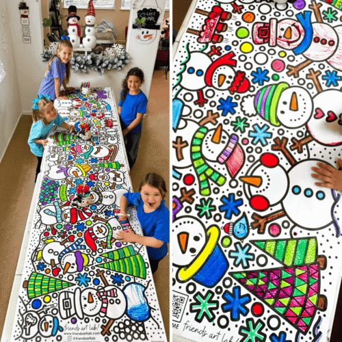 Snowman Giant Coloring Poster - Friends Art Lab